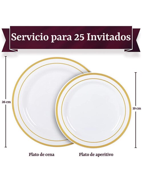 Plato fiesta Berry Hip de plástico 50 piezas 3